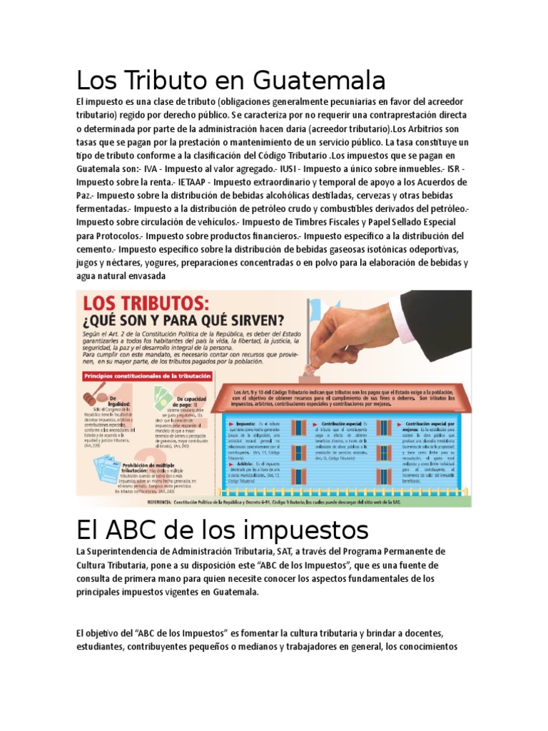 Los Tributo en Guatemala | PDF | Impuestos | Camión