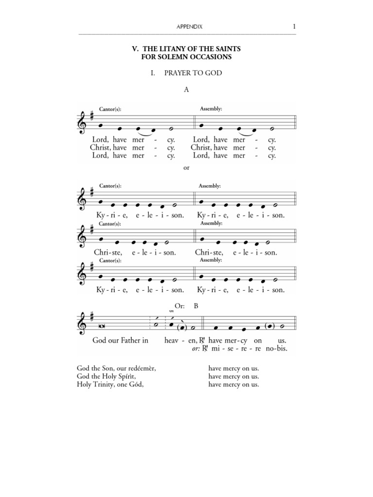 Litany of the Saints Guide | PDF | Mercy | Prayer
