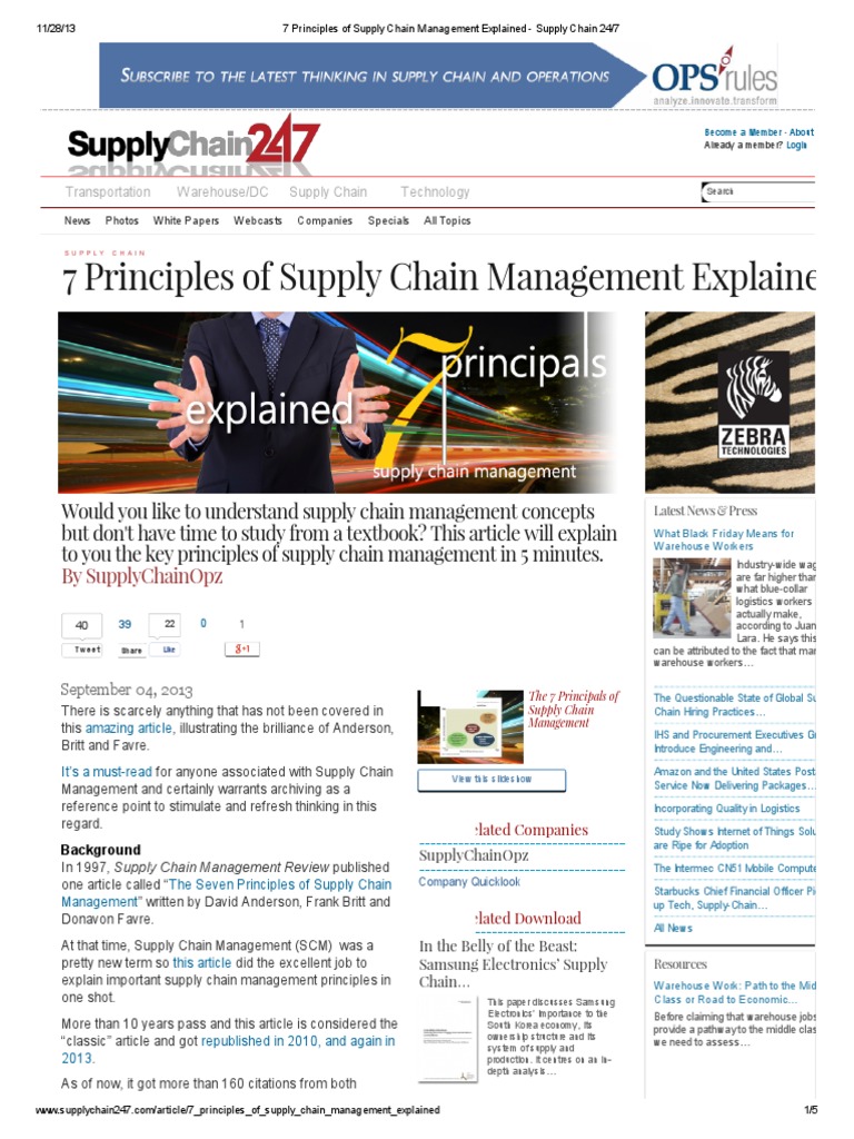 7 Principles of Supply Chain Management PDF | PDF | Supply Chain ...