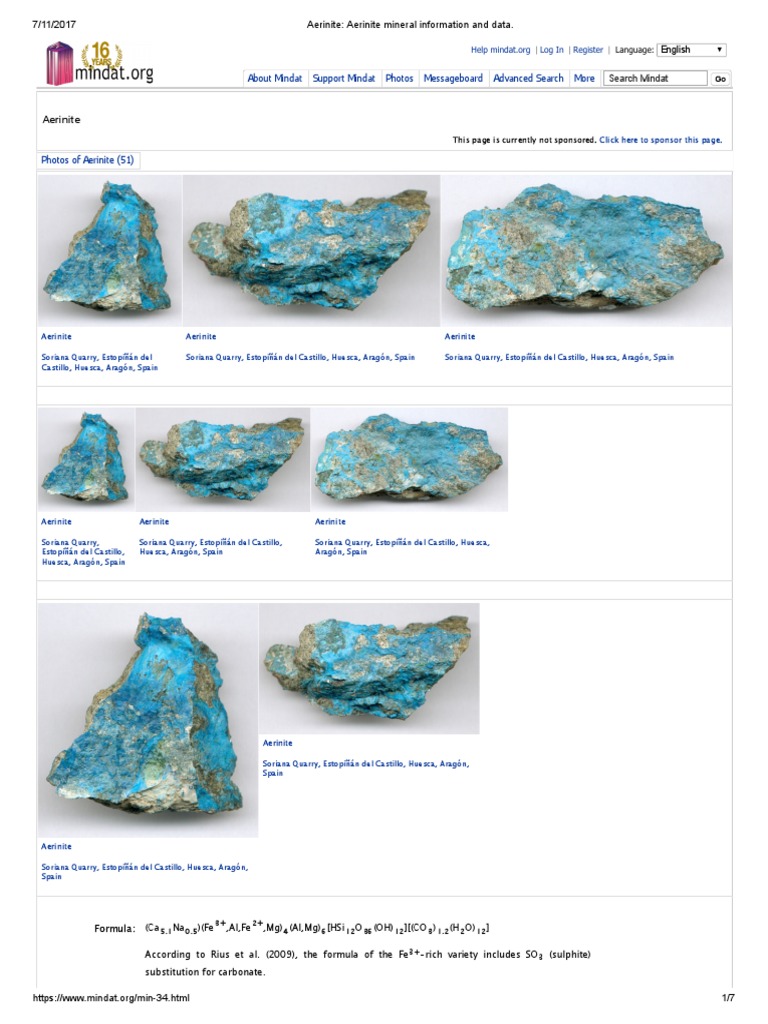 Aerinite - Aerinite Mineral Information and Data | PDF | Minerals ...