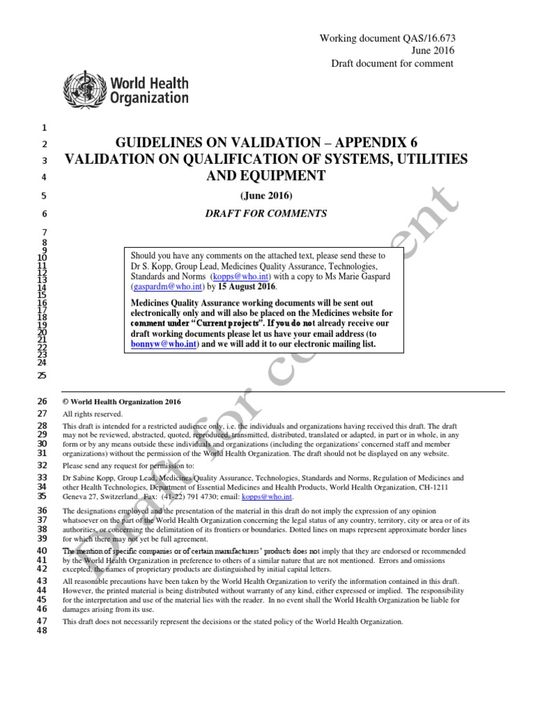Guidelines Validation Qualification Systems-Utilities-Equipment QAS16 ...