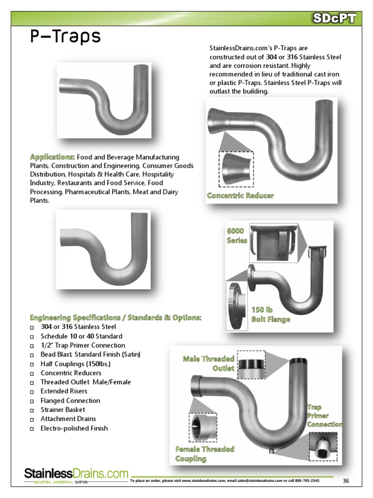 SDCPT P Trap | PDF | Stainless Steel | Materials