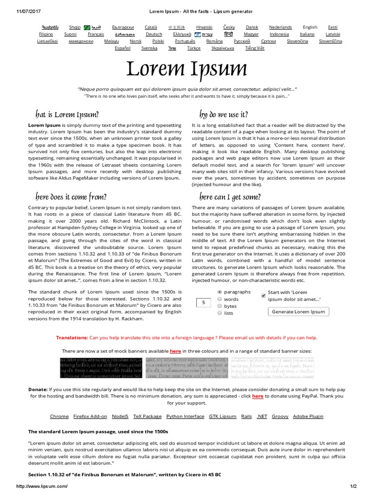 Lorem Ipsum: What Is Lorem Ipsum? Why Do We Use It? | PDF
