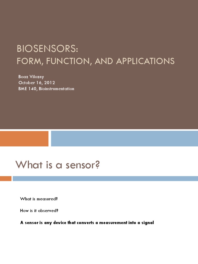 Bme 140 Biosensors 2012 PDF | PDF | Biosensor | Sensor