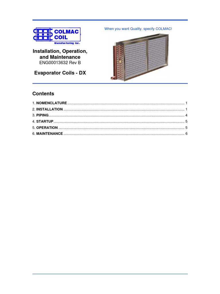 DX Evaporator Eng00013632 PDF | PDF | Refrigeration | Chemical Engineering