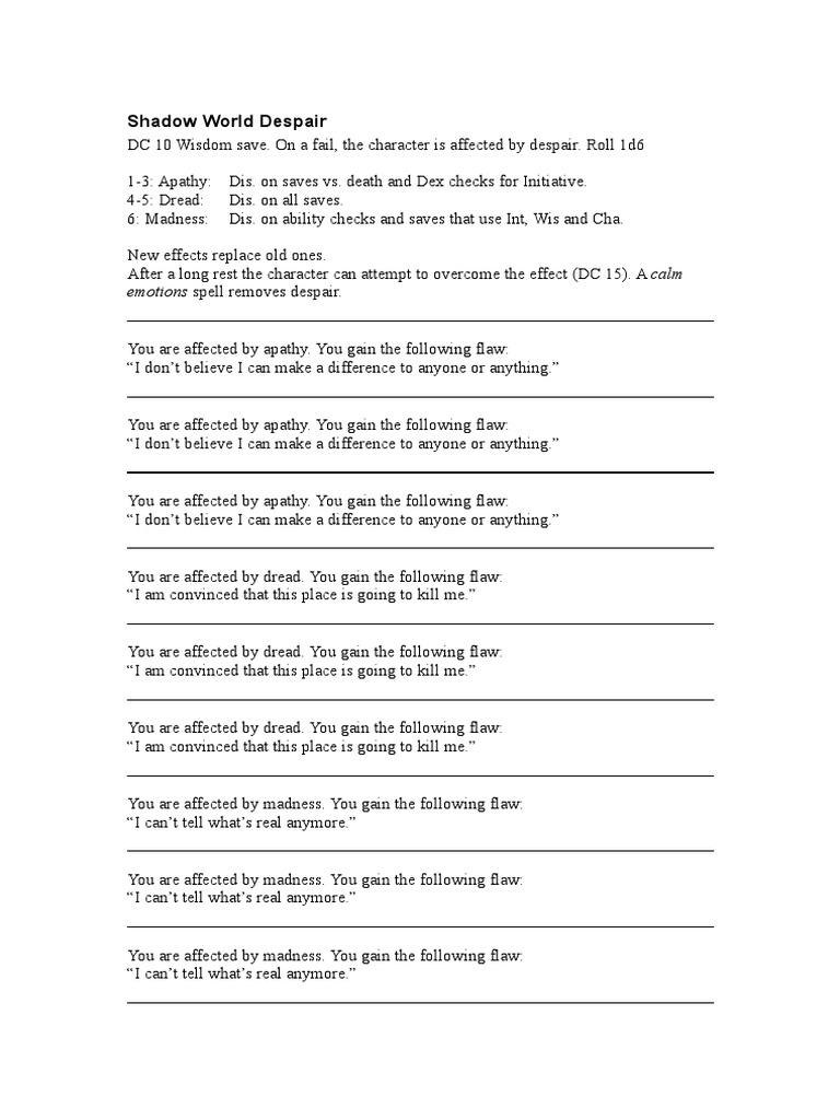 Shadowfell Despair | PDF