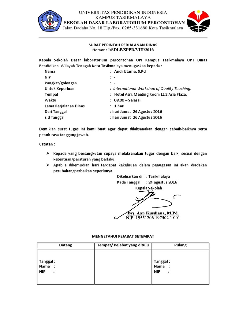 Contoh SPPD | PDF