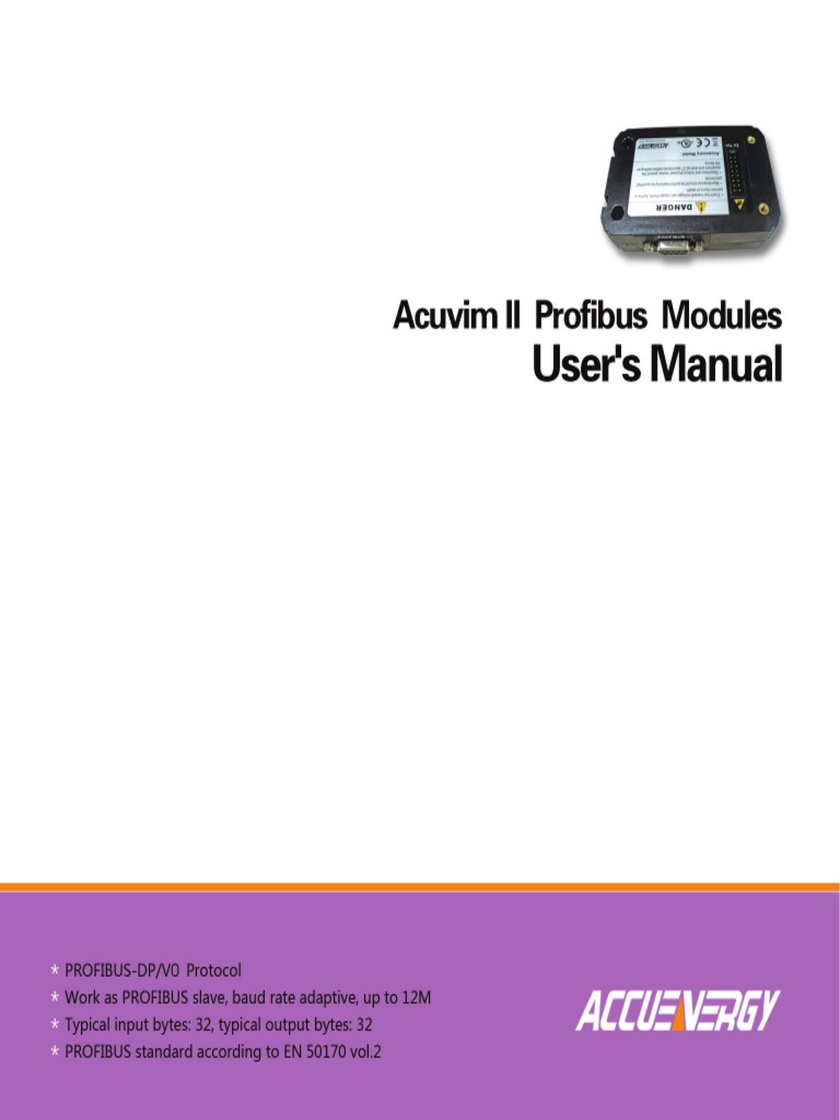 Acuvim II Profibus Modules Users Manual v1.10 | PDF | Electrical ...