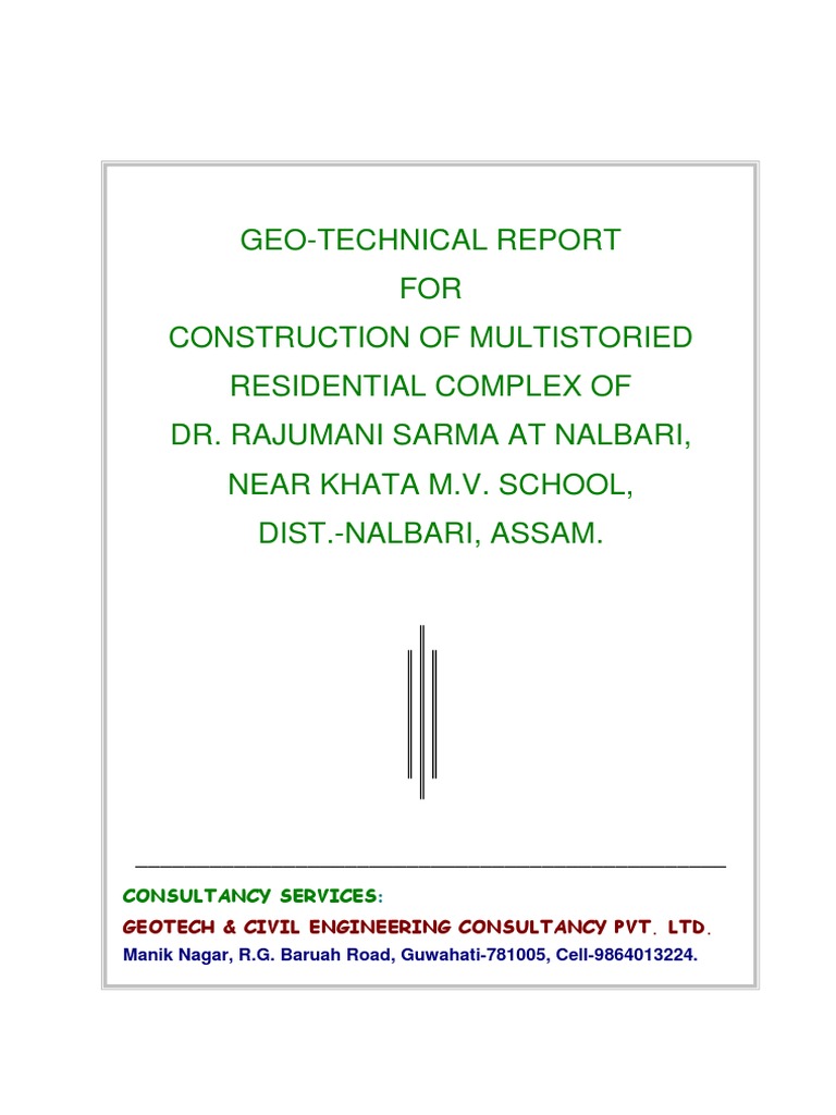 Geo-Report Nalbari | PDF | Deep Foundation | Geotechnical Engineering