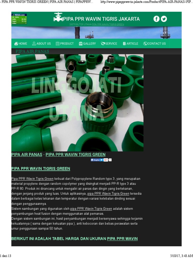 PPR Pipa Wavin | PDF