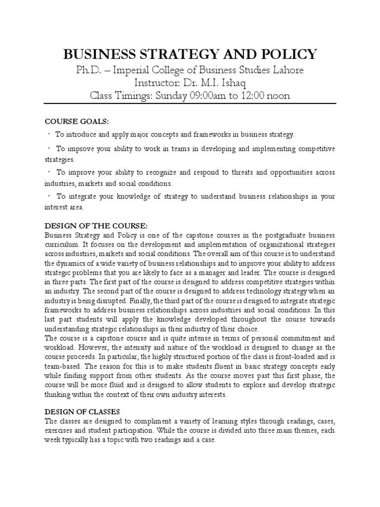 Business Strategy and Policy | PDF | Strategic Management | Business