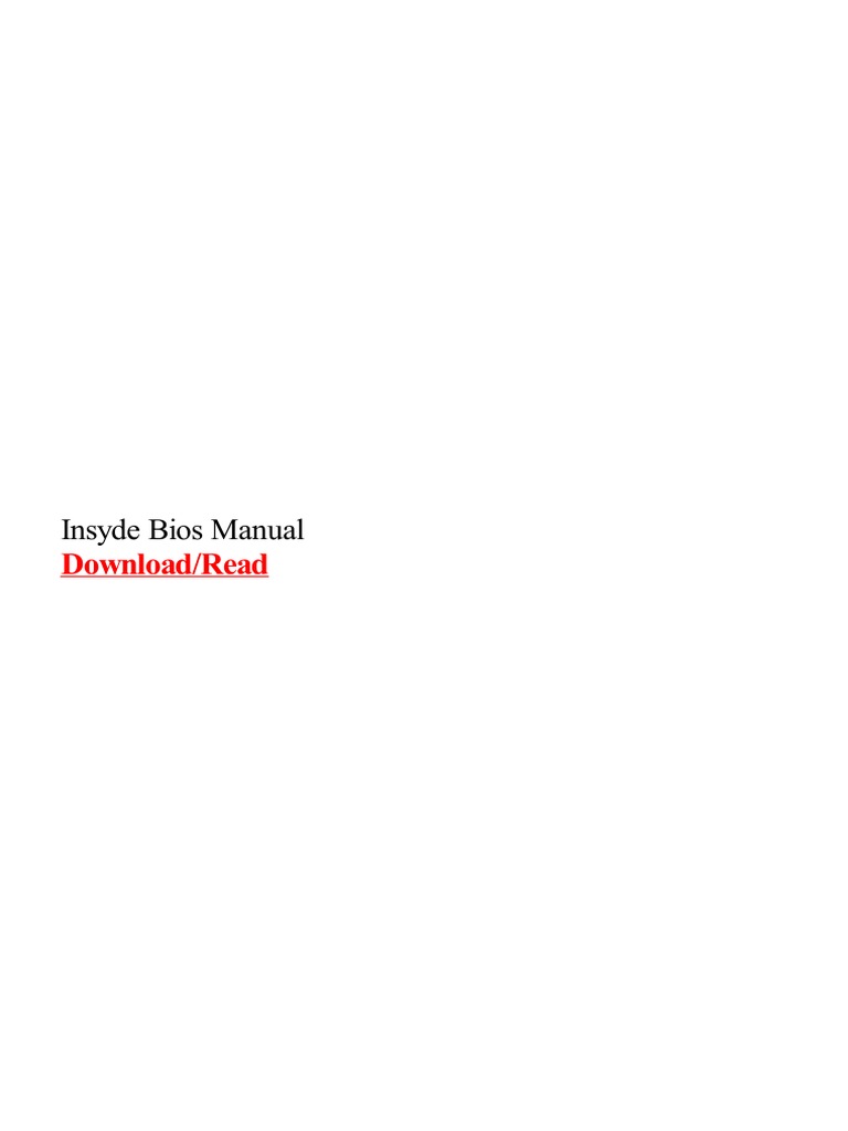 Insyde Bios Manual PDF | PDF | Bios | 64 Bit Computing