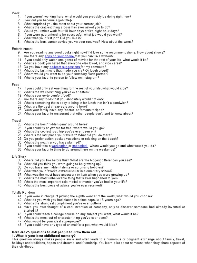 Casual Questions | Attitude (Psychology) | Love