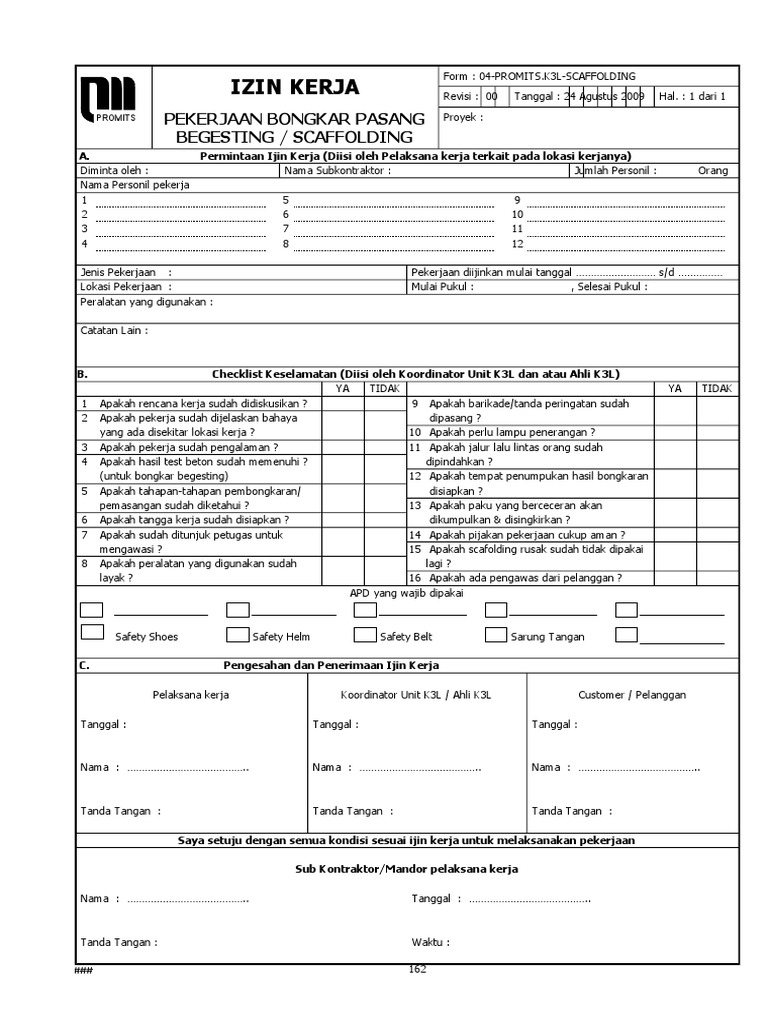 Izin Memulai Kerja (Permits to Work)