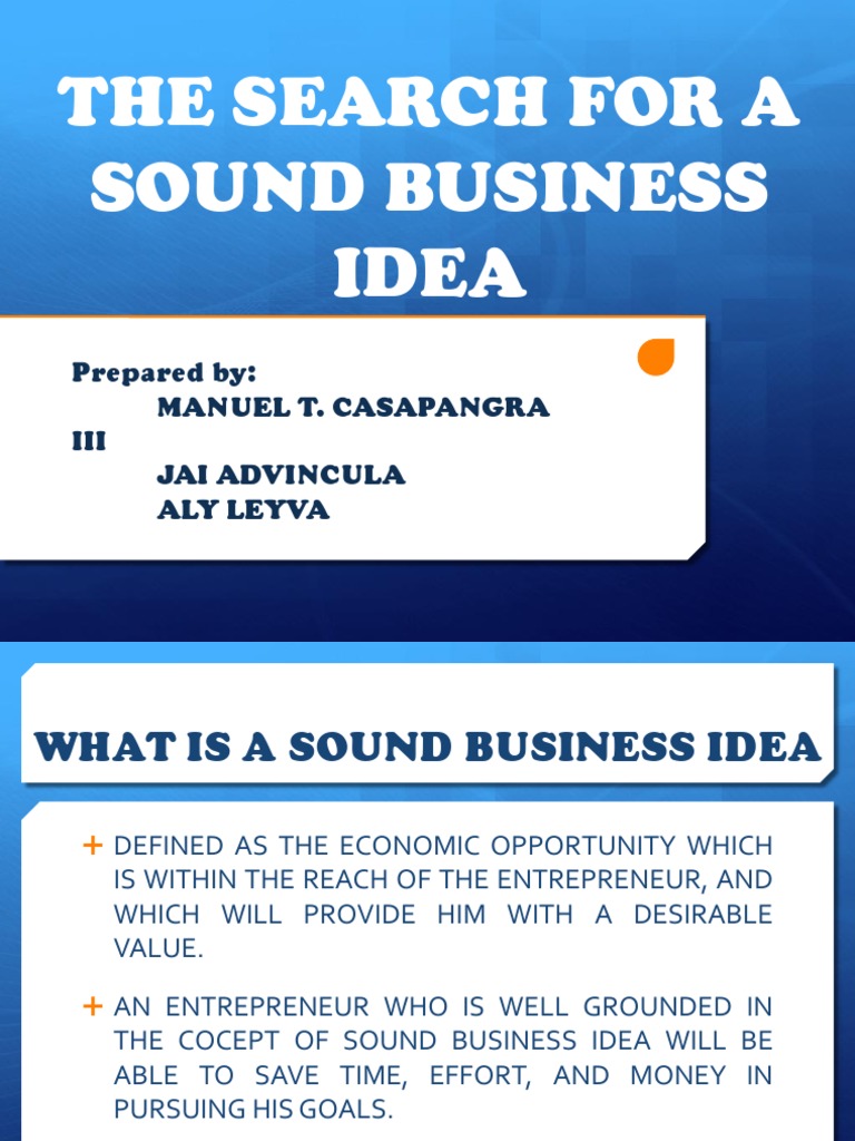 The Search For A Business Idea Group 13 | PDF | Entrepreneurship ...