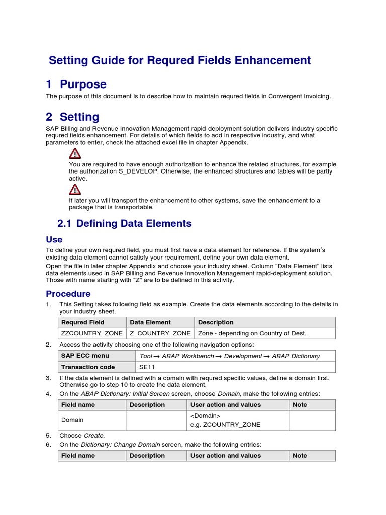 Setting Guide For Requred Fields Enhancement | PDF | Computing ...