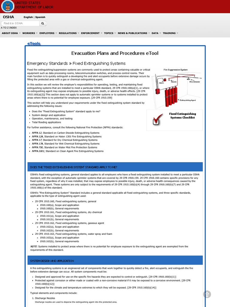 Evacuation Plans and Procedures Etool: Emergency Standards Fixed ...