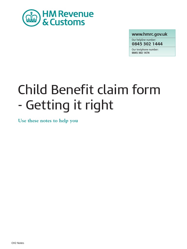 Child Benefit Claim Form - Getting It Right: Use These Notes To Help ...
