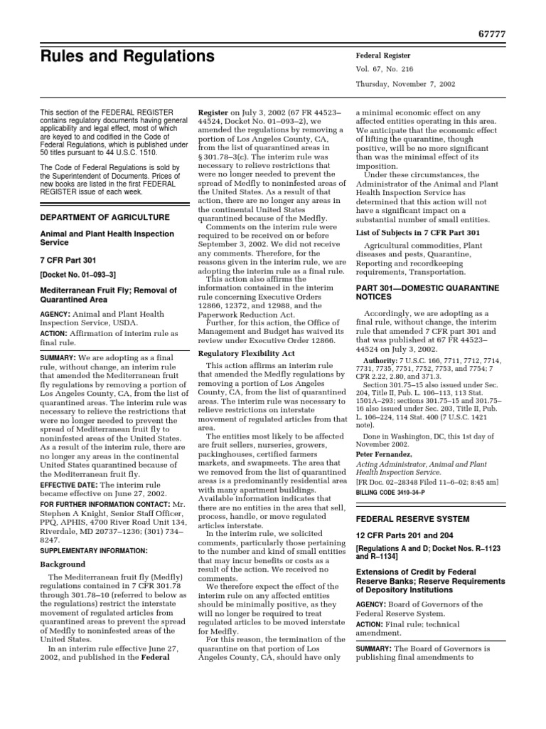 Rules and Regulations: Register On July 3, 2002 (67 FR 44523 | PDF ...