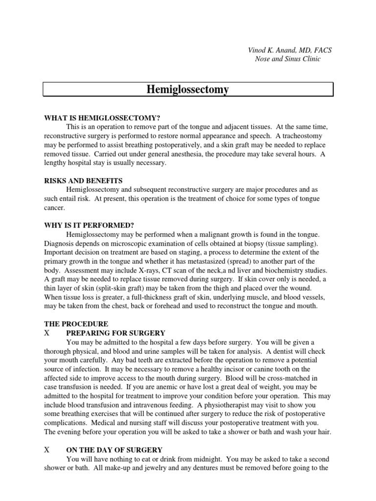 Hemiglossectomy | Surgery | Anesthesia