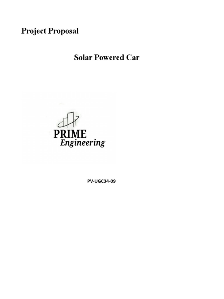 Solar Panel Car Proposal | PDF | Drag (Physics) | Battery (Electricity)