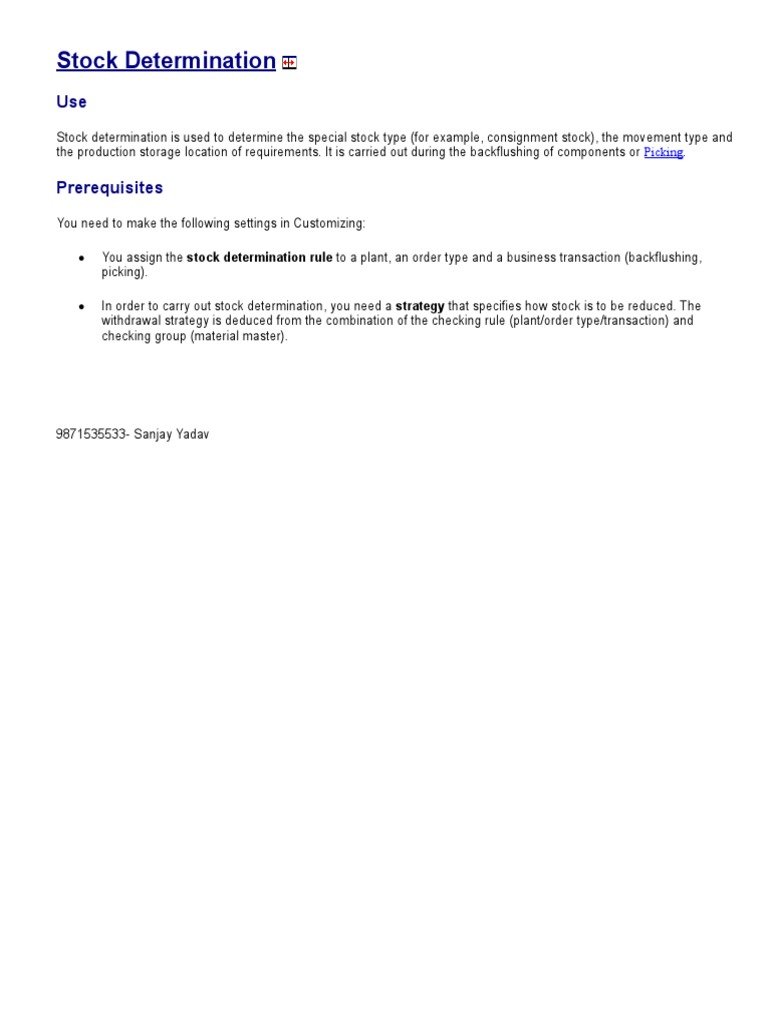Stock Type Determination in SAP EWM | PDF