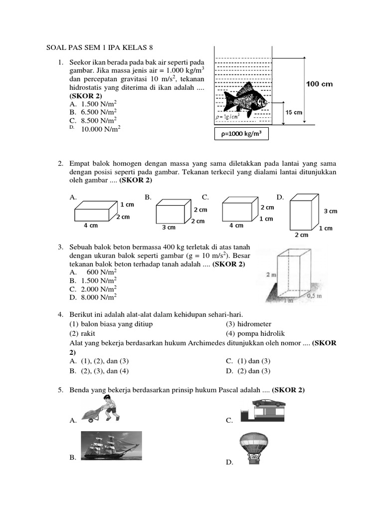 Latihan UH Tekanan Zat Cair | PDF