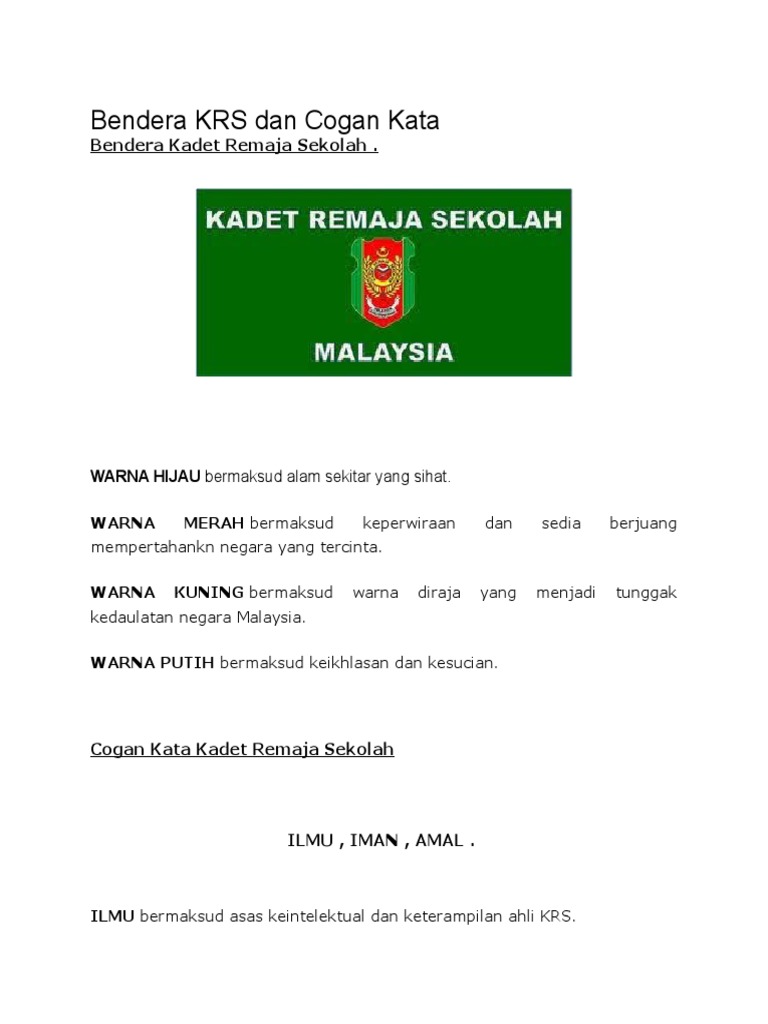 Bendera KRS Dan Cogan Kata | PDF
