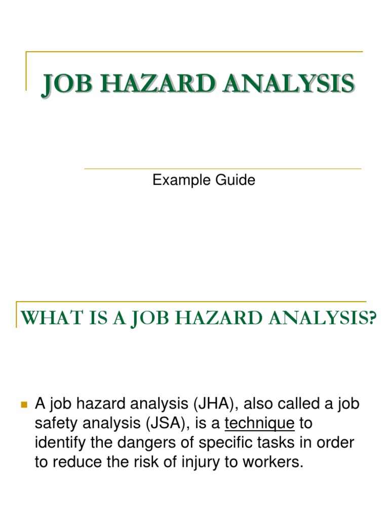 Job Hazard Analysis: Example Guide | PDF | Employment | Safety