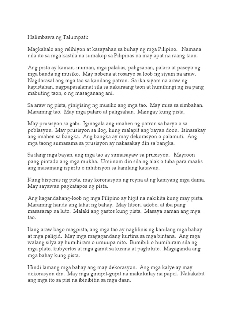 Halimbawa NG Talumpati | PDF