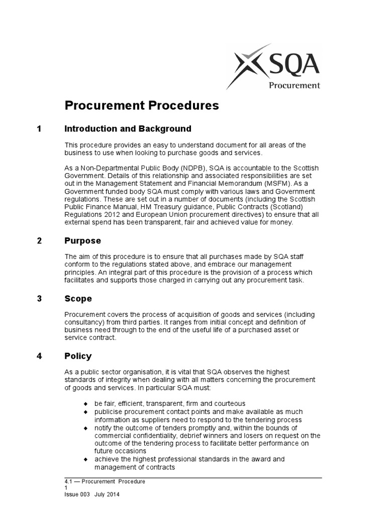 Procurement Procedures | PDF | Procurement | Supply Chain