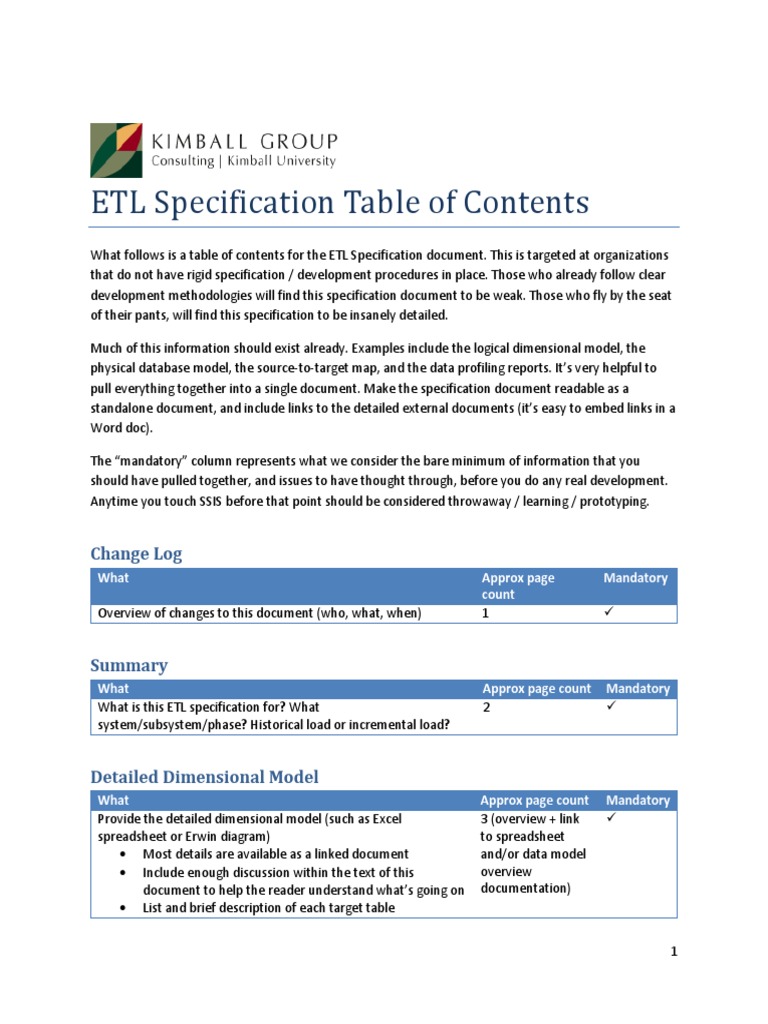 ETL Specification Guide | PDF | Databases | Digital Technology