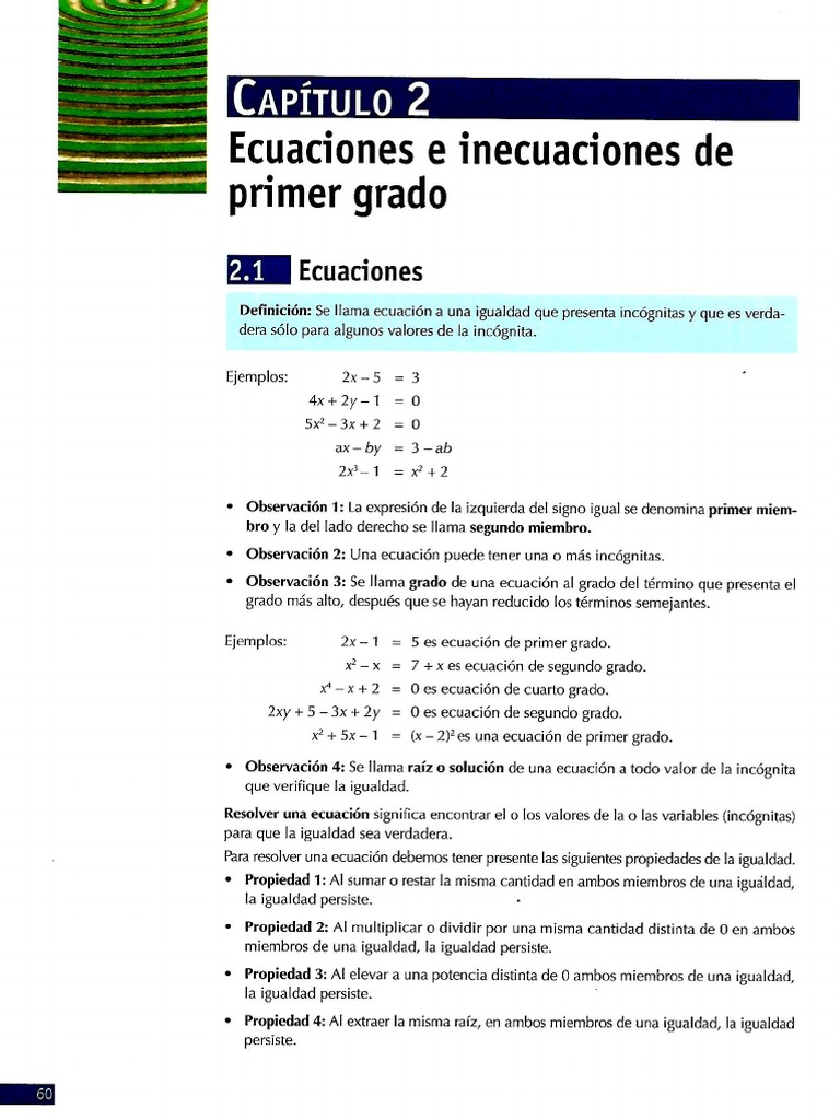 Capitulo 2 Algebra | PDF