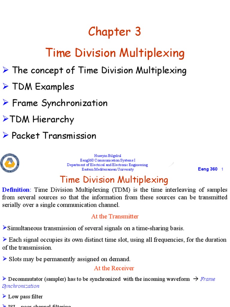 Time Division Multiplexing | PDF | Data Transmission | Multiplexing