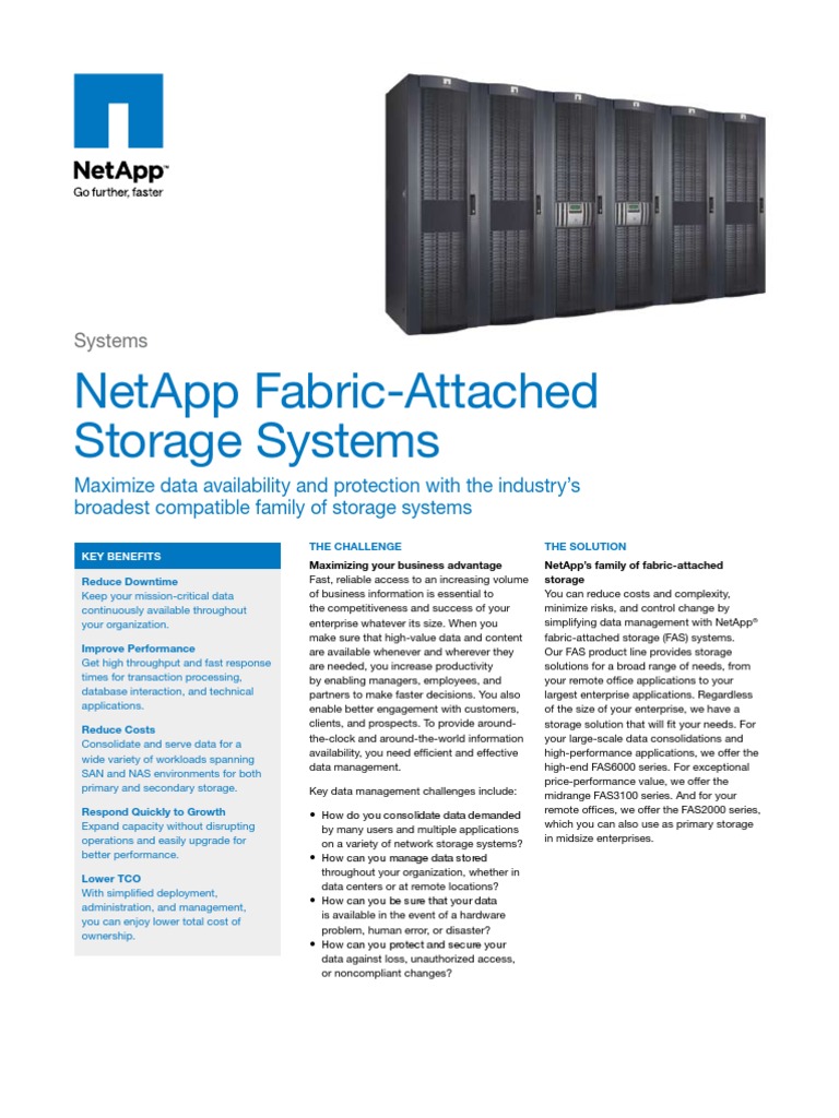 Netapp Fabric-Attached Storage Systems | PDF | Data | Information Science