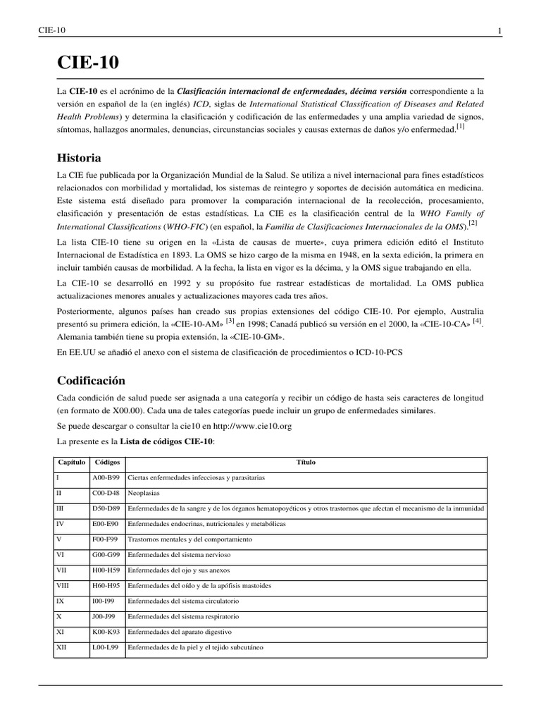 Cie 10 PDF | Economía de la Salud | Medicina