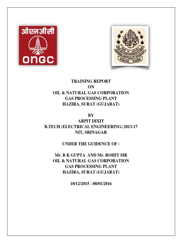 Ongc Training Report | PDF | Electric Motor | Mechanical Engineering