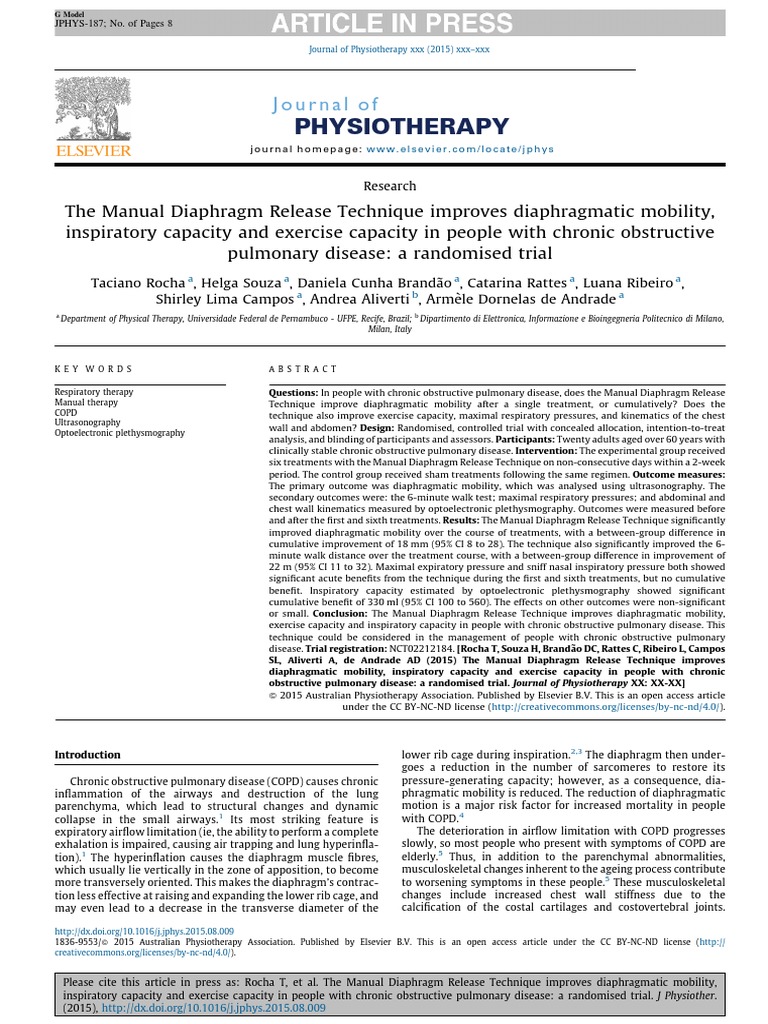 40 The Manual Diaphragm Release Technique Improves Diaphragmatic ...