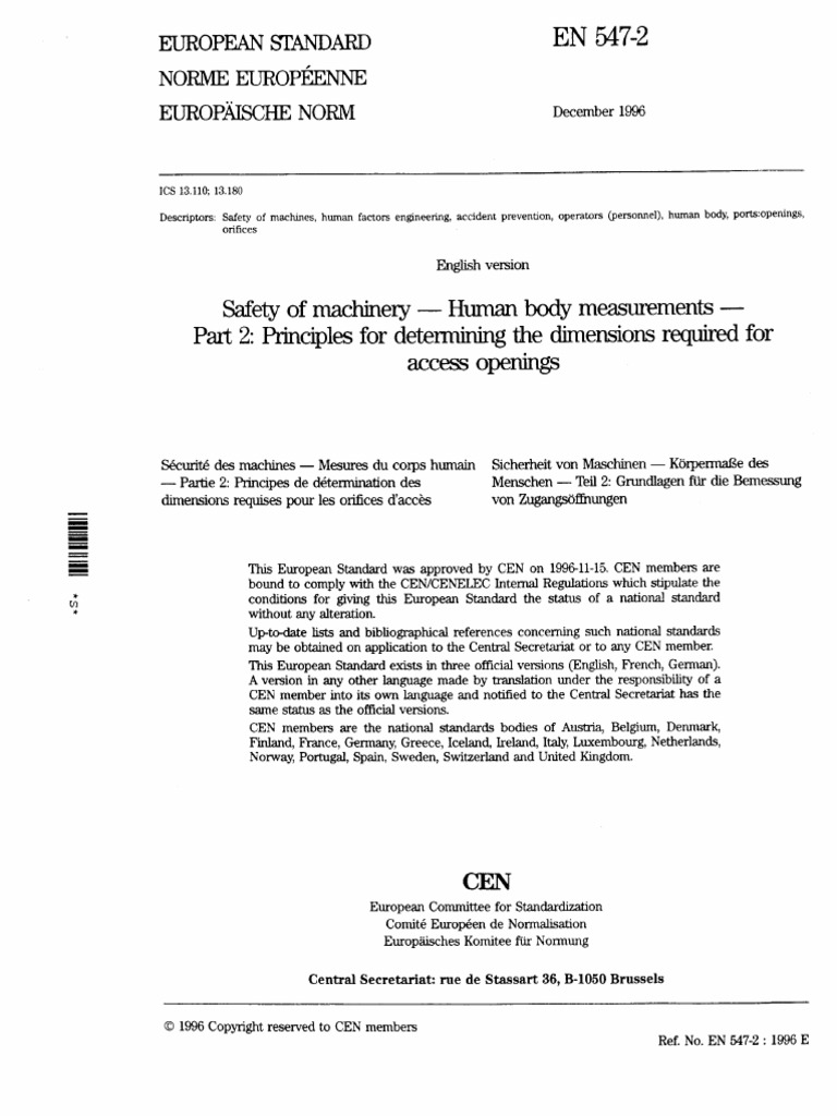 En 547-2 Dimensions For Access Openings | PDF