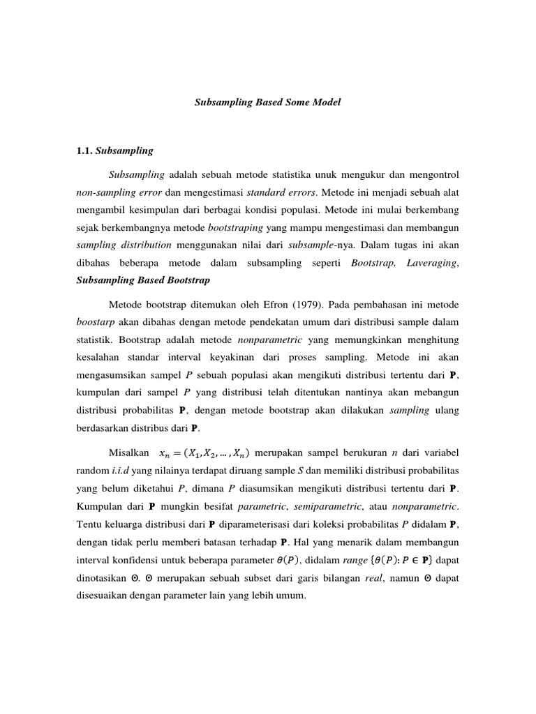 Subsampling Based Some Model | PDF