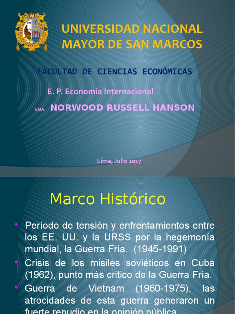 Norwood Russell Hanson: Filosofía y Ciencia | PDF | Guerra Fría | Teoría