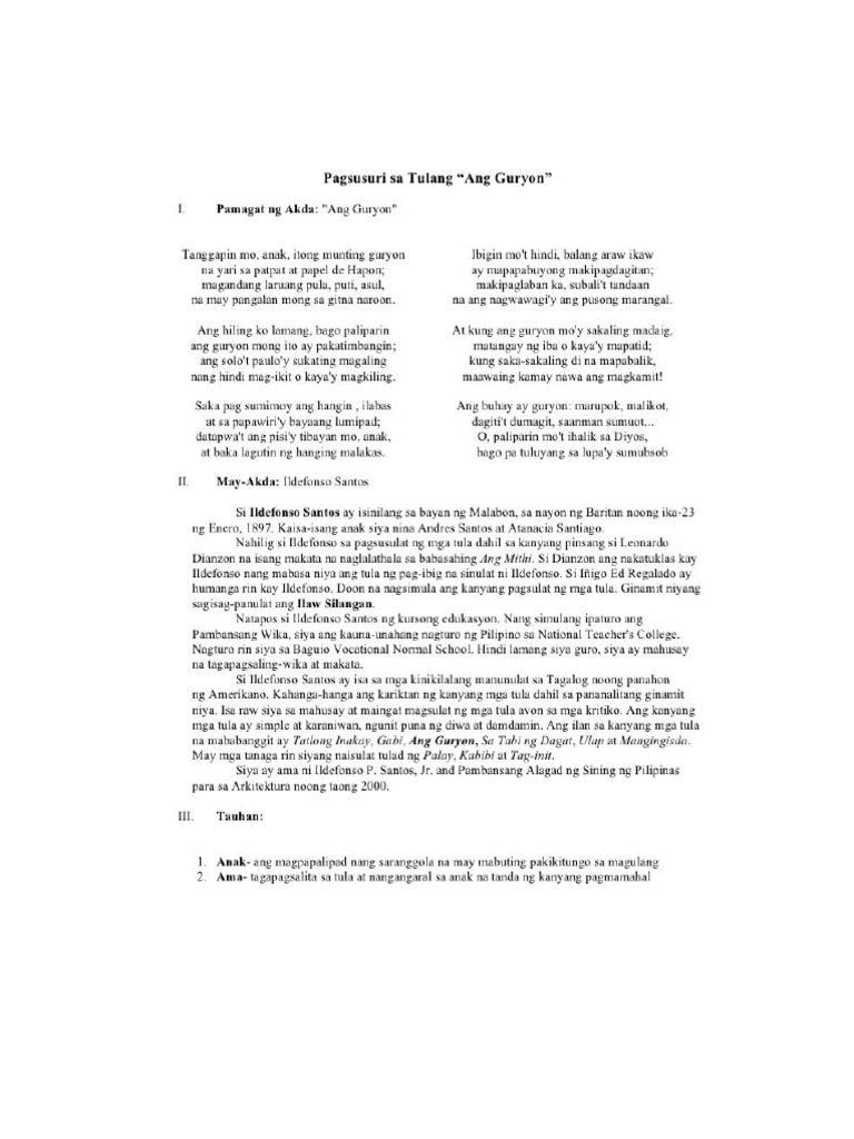 Pagbabalangkas Halimbawa | PDF