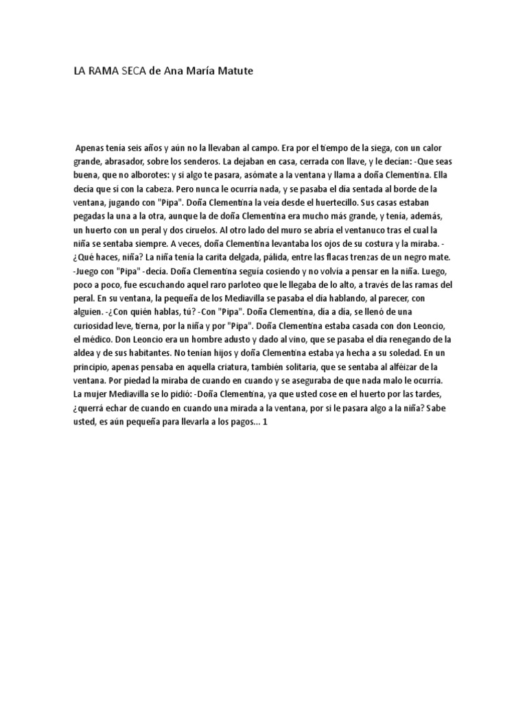 La Rama Seca de Ana María Matute | PDF