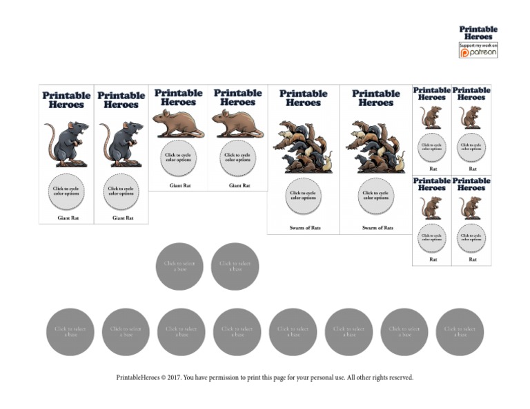 PrintableHeroes Animals Rats 01 Free PDF | PDF
