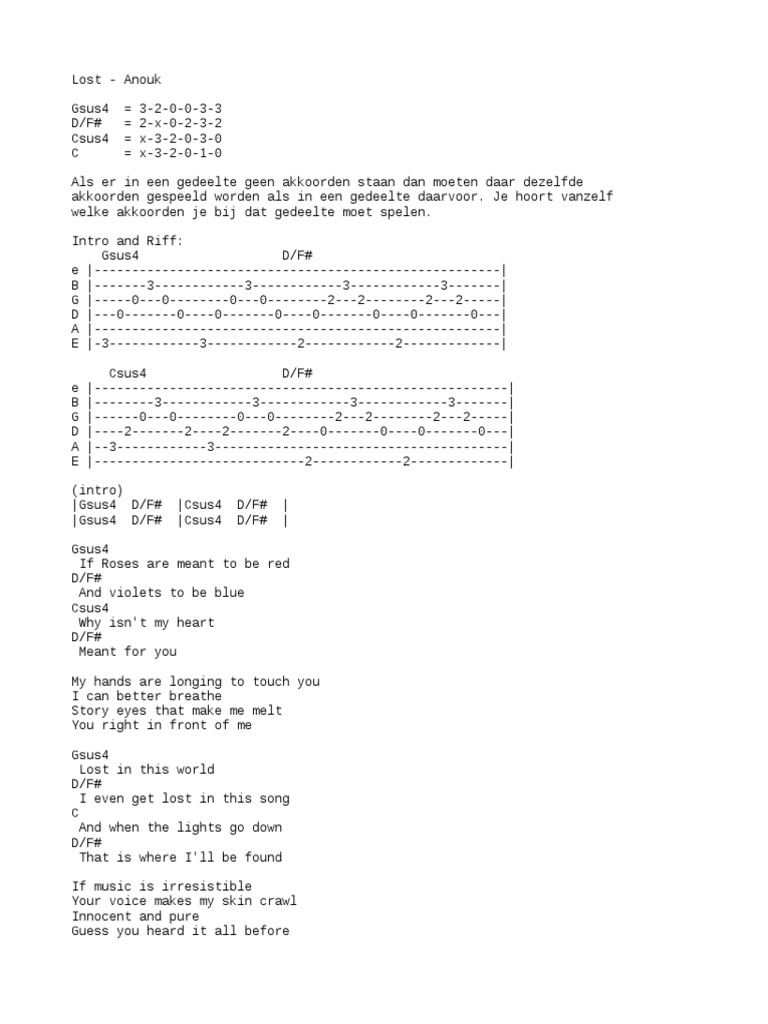Lost Anouk Guitar | PDF