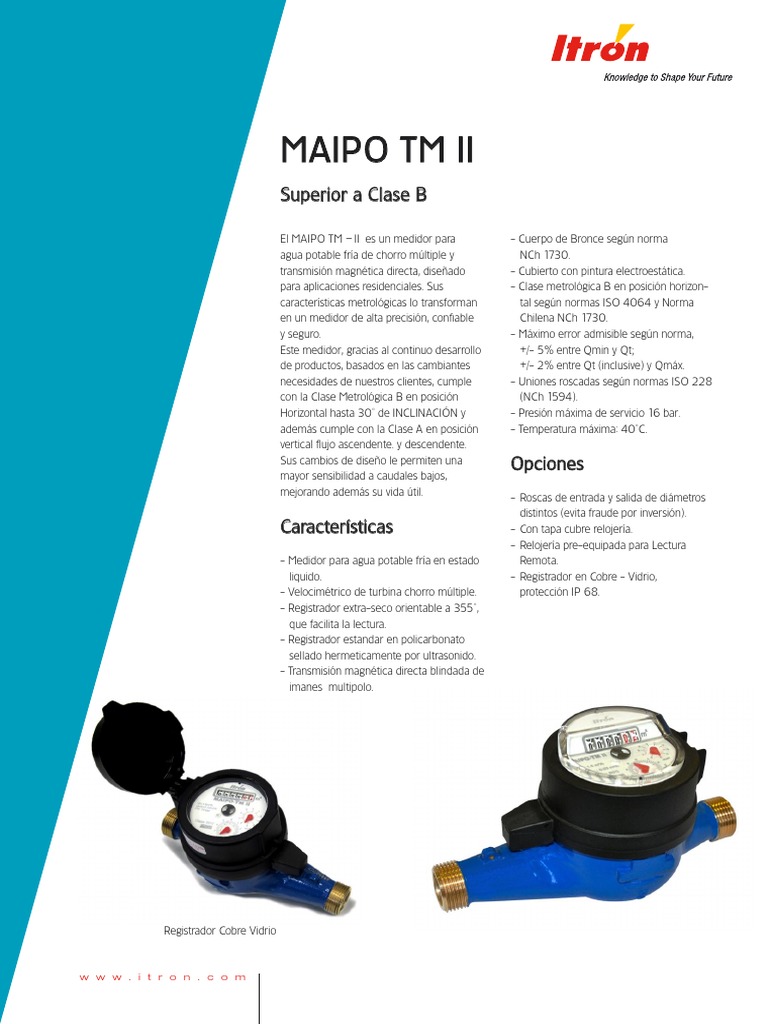 ITRON Maipo TMII 15-20 Medidor Map | PDF | Cobre | Agua