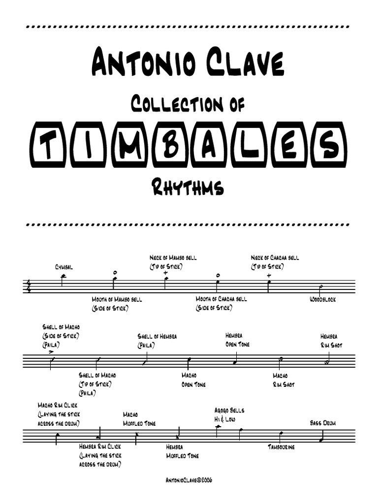 Timbales Rhythms | PDF | Cuban Music | Dance Music