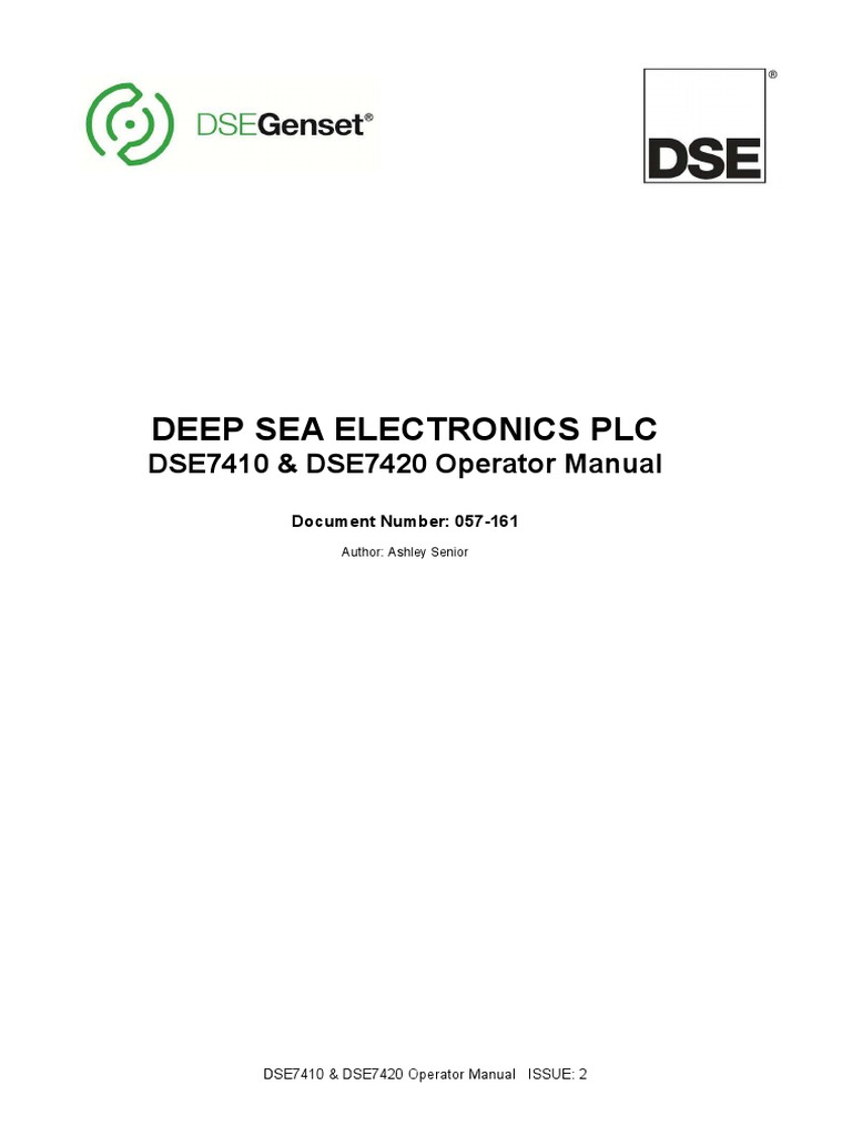 DSE7410 DSE7420 Operators Manual | PDF | Relay | Electrical Connector