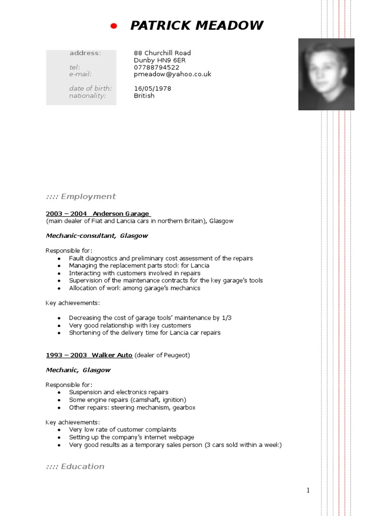 Patrick Meadow | PDF | Car | Automobiles