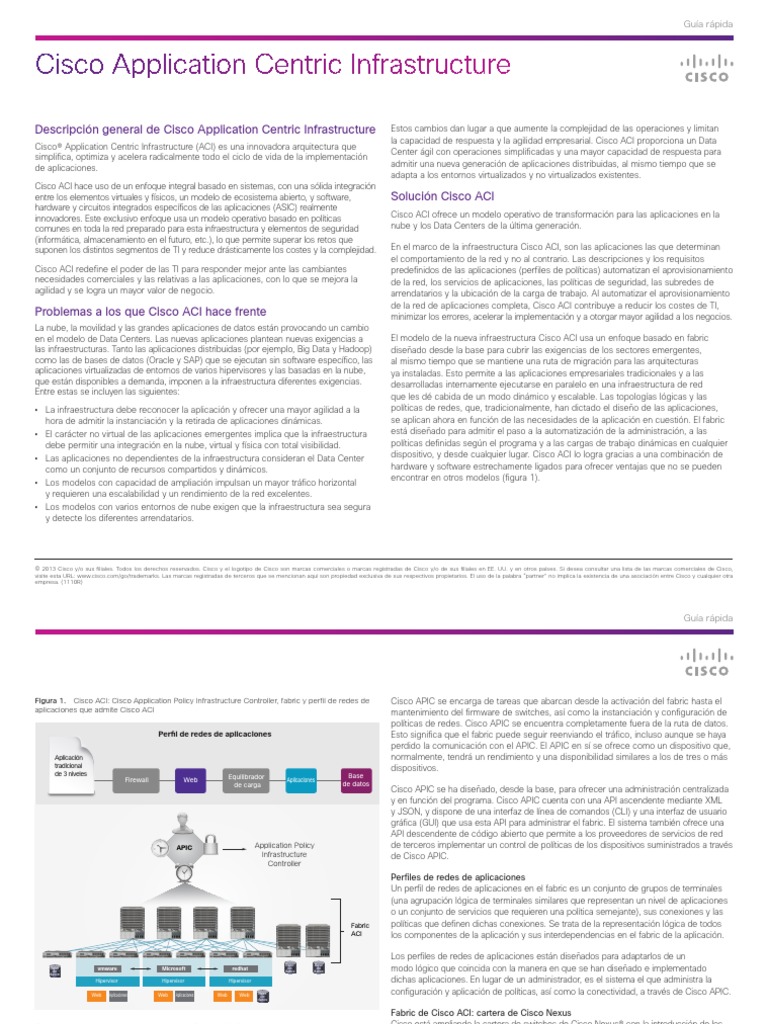 Cisco Application Centric Infrastructure | PDF | Computación en la nube ...